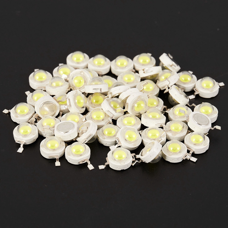 50Pcs 1W Diode High Power Cool White Led Beads 1 Watt Lamp Chip 3V-3.4V ...