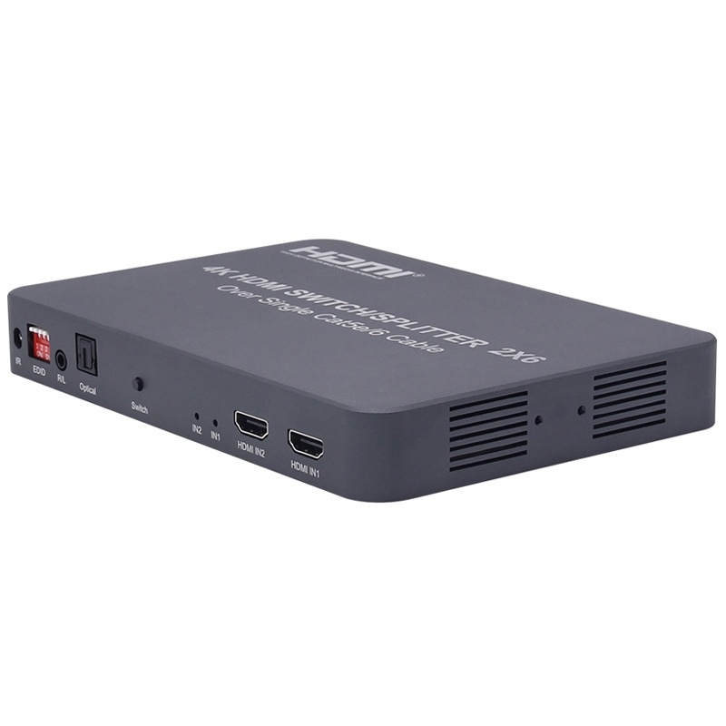 4K 100m HDMI Extender 2x6 HDMI Switch Splitter EDID 2 In 2 Out with 4 ...
