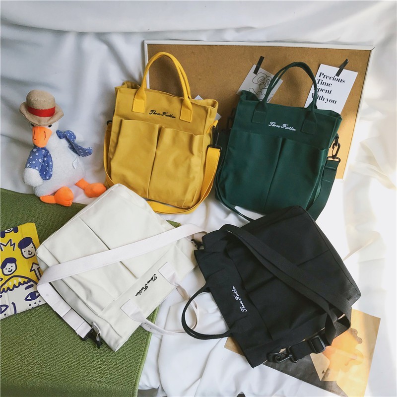 unlimitedshop(UN1569) -L1กระเป๋าสะพายข้าง ผ้าแคนวาส กระเป๋าถือ ...