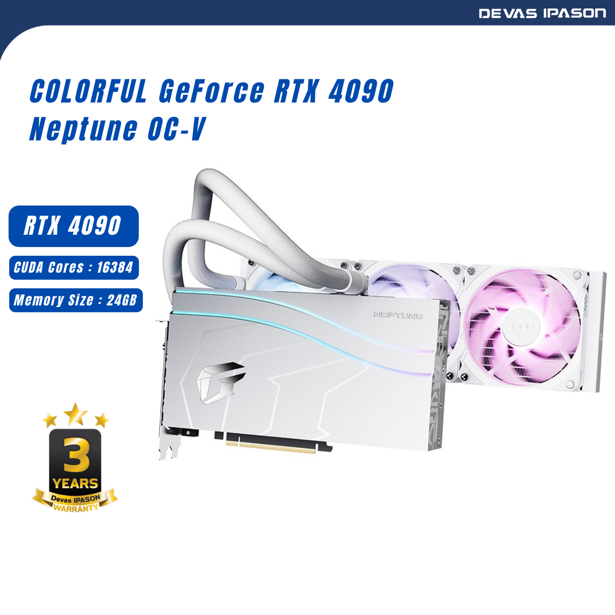 COLORFUL GeForce RTX 4090 Neptune OC-V ประกันสินค้า 3 ปี โดย Devas ...