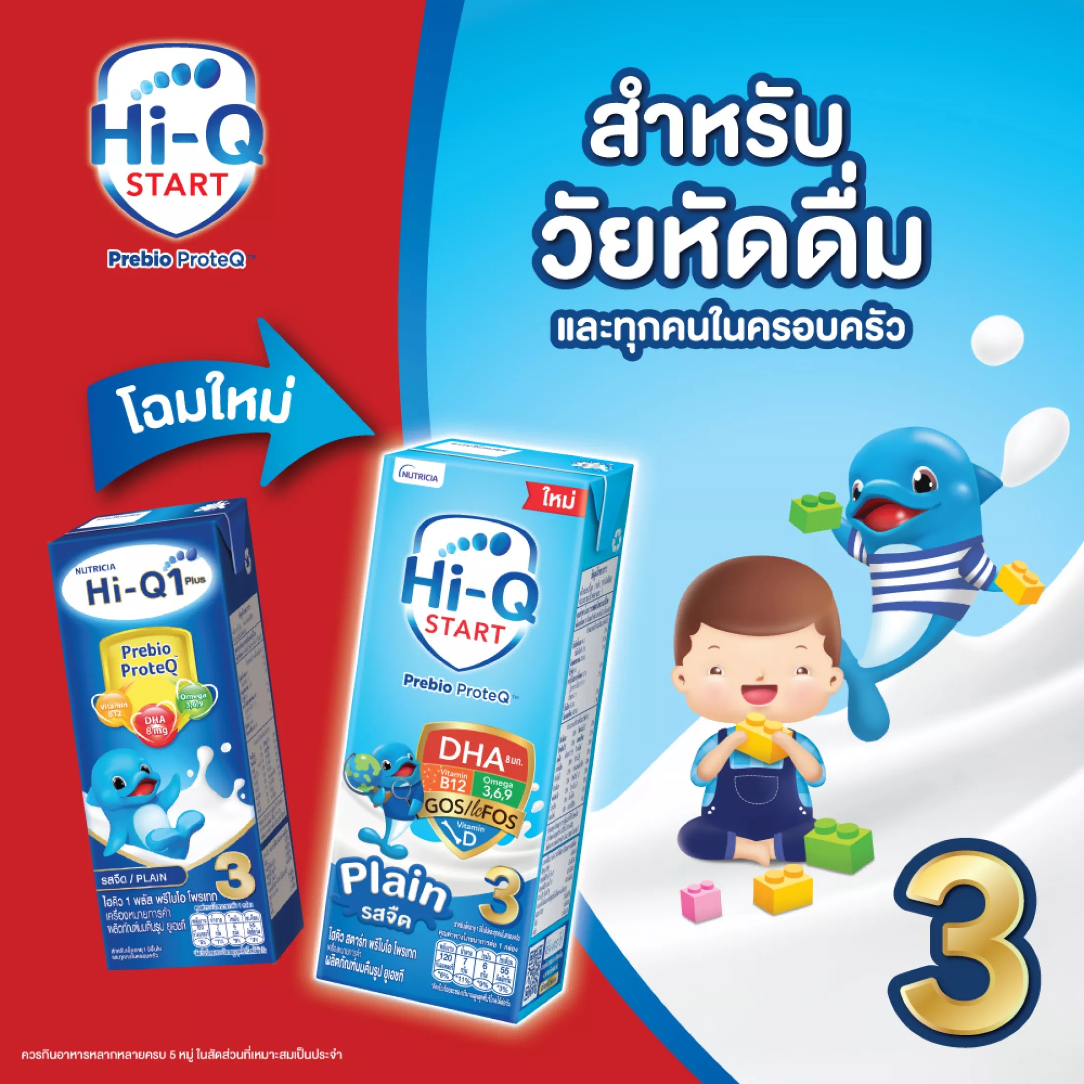 [ส่งฟรี X 5 ลัง] Hi-Q START ไฮคิวสตาร์ท (สูตร3) นมกล่อง ไฮคิว1พลัส รสจืด นมกล่อง ยูเอชที ขนาด ...