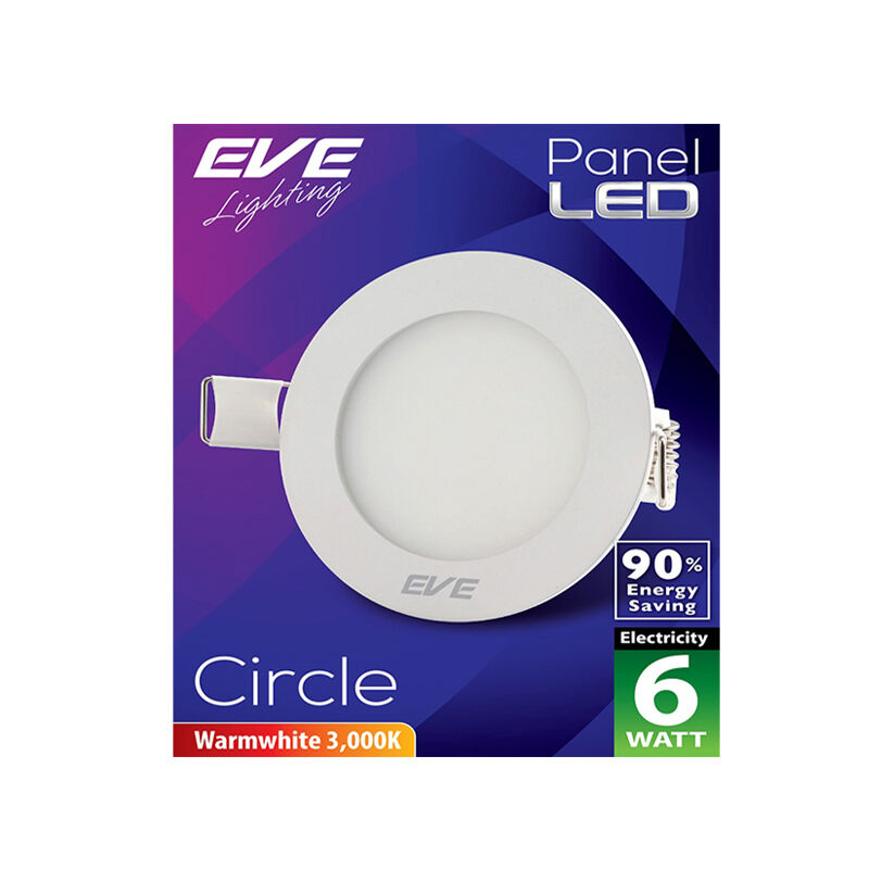 EVE LIGHTING โคมไฟดาวน์ไลท์หน้ากลม LED รุ่น PANEL LIGHT 6W DL RD ขนาด 3 ...