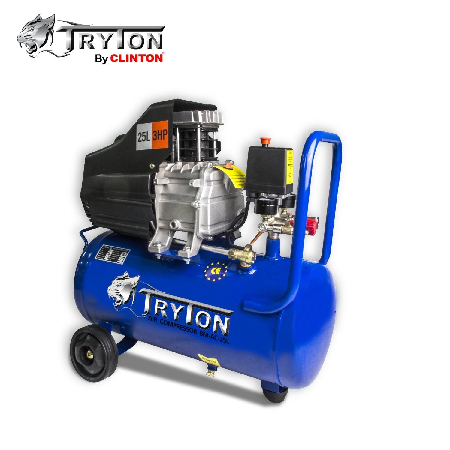 ปั๊มลมโรตารี่ เต็มถัง งานหนัก 3 แรงม้า TRYTON 25ลิตร / 30ลิตร - Clinton ...