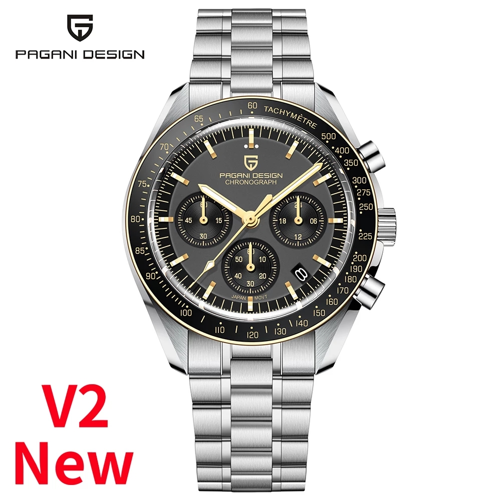 PAGANI DESIGN Speedmaster ซีรีส์ VK63นาฬิกา100เมตรกันน้ำควอตซ์นาฬิกาหรู ...