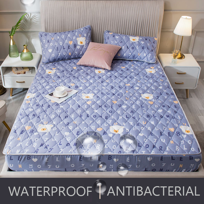 Waterproof Mattress Protector Quilted Mattress Cover King Queen Quilted ...