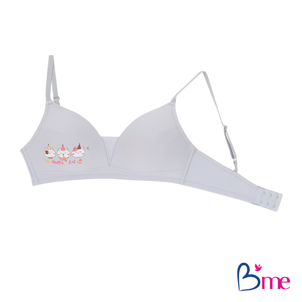 Bme เสื้อชั้นในไร้โครง รุ่น ME1C12 สีเทา สีพีช (ลาย Happy Cat) (เข้าคู่ ...