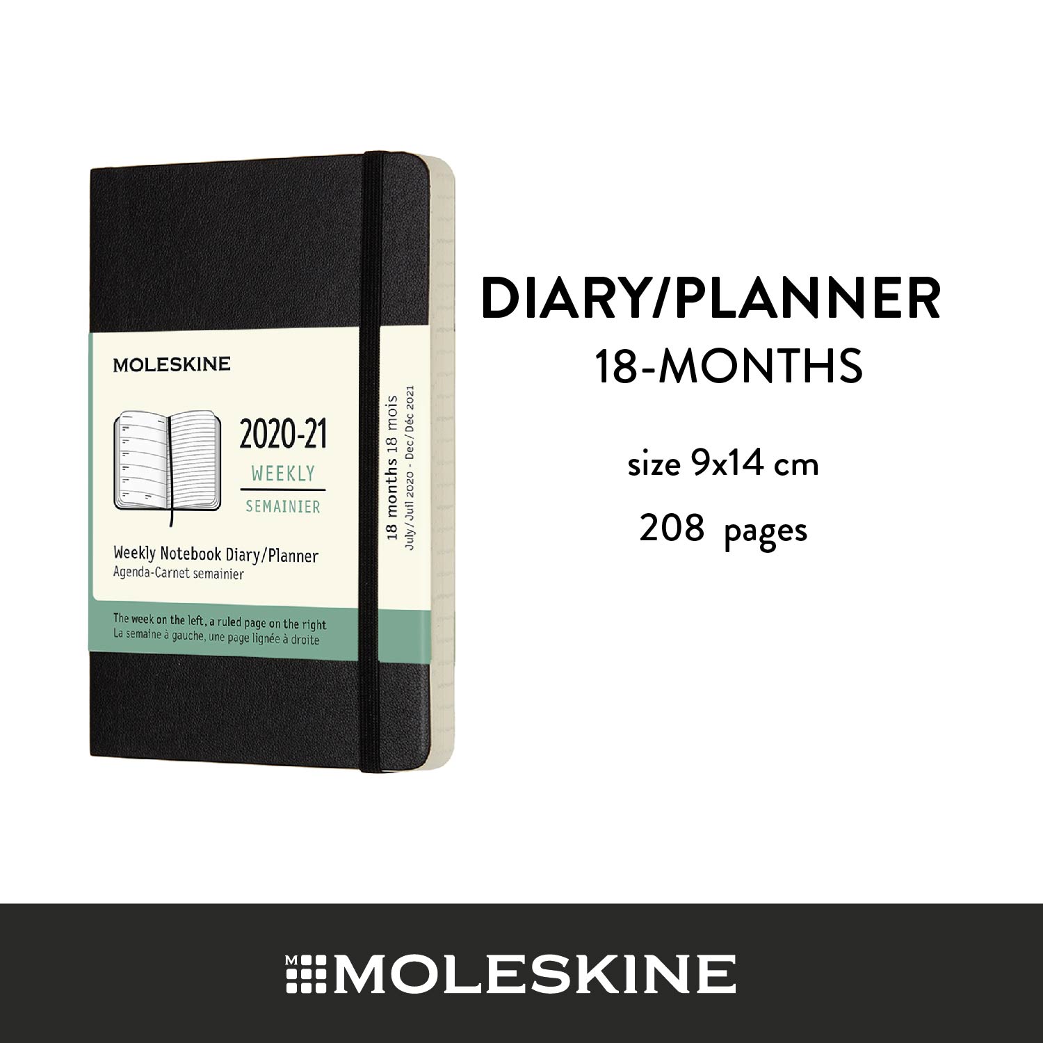 สินค้าแนะนำ Moleskine สมุดไดอารี่ ขนาด 9x14ซม MOLESKINE 18-MONTHS WEEKLY NOTEBOOK POCKET SOFT ...