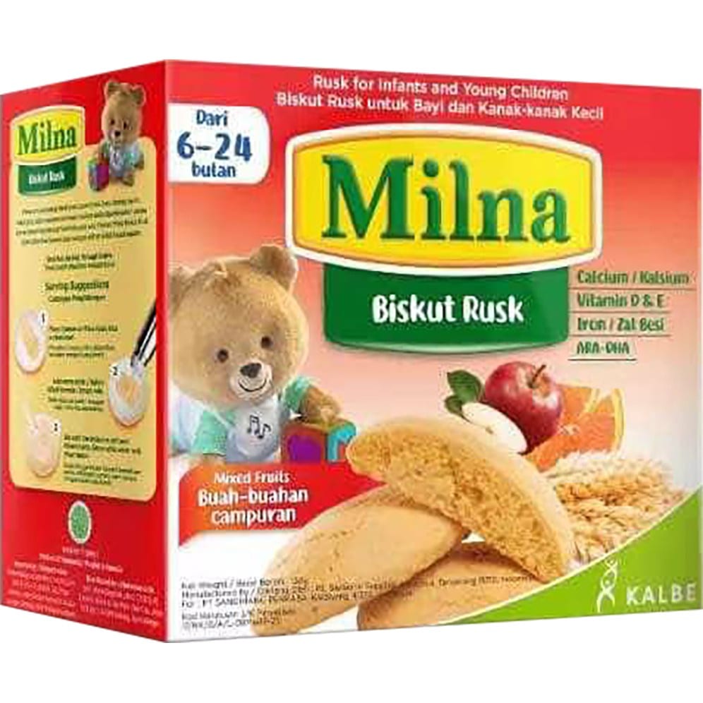 บิสกิตเสริมสำหรับเด็กสูตร Milna Baby Rusk Cereal Biscuit (ขนาด 130g ...
