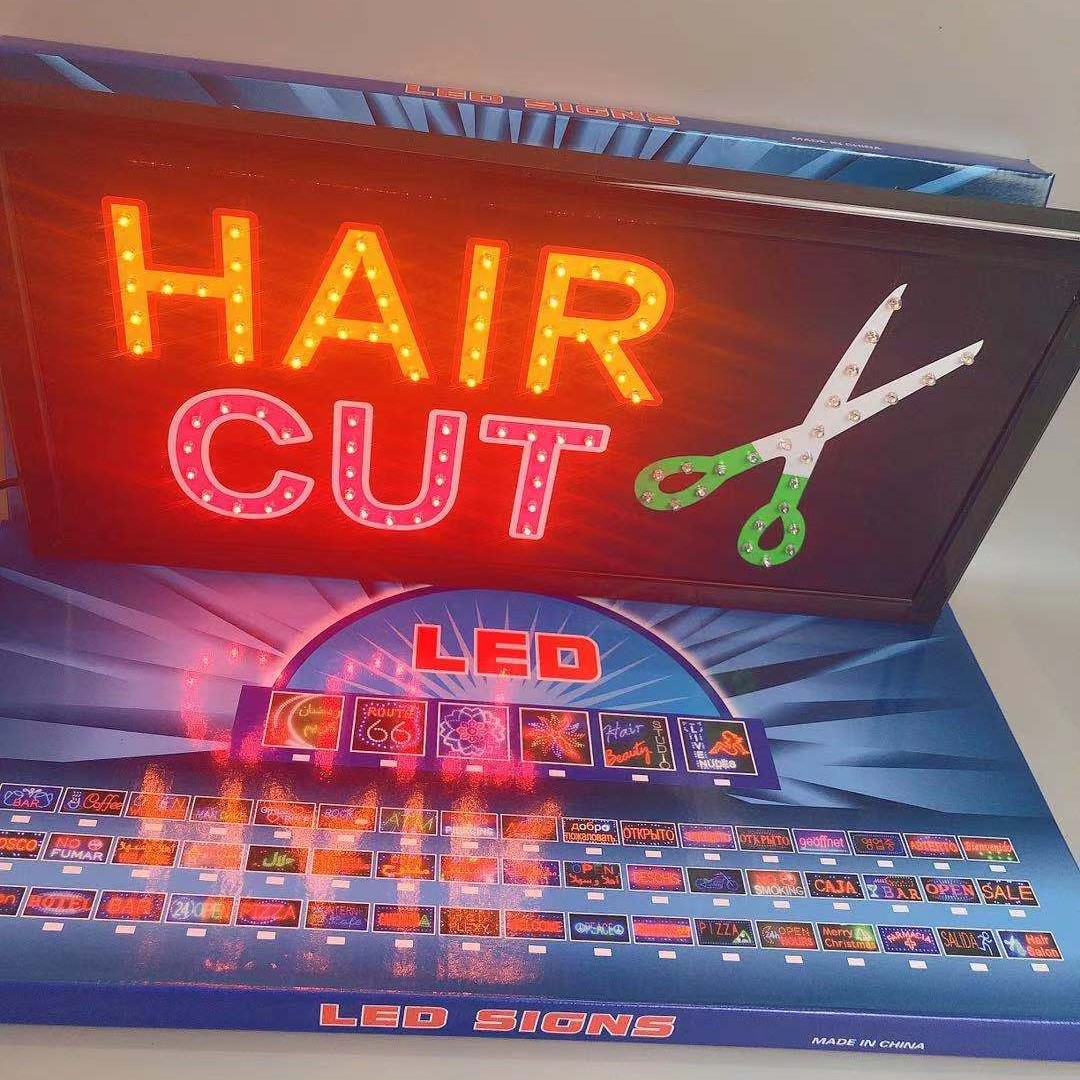 ป้ายไฟLED (HAIR CUT) ป้ายไฟกล่อง หลอดไฟLED ประหยัดไฟ เสียบ ปลั๊กไฟ บ้าน ...