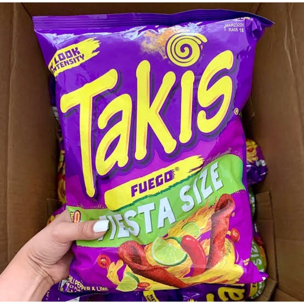 Takis FUEGO BLUE HEAT Hot Chili Pepper Lime Tortilla Chips ขนม usa ...