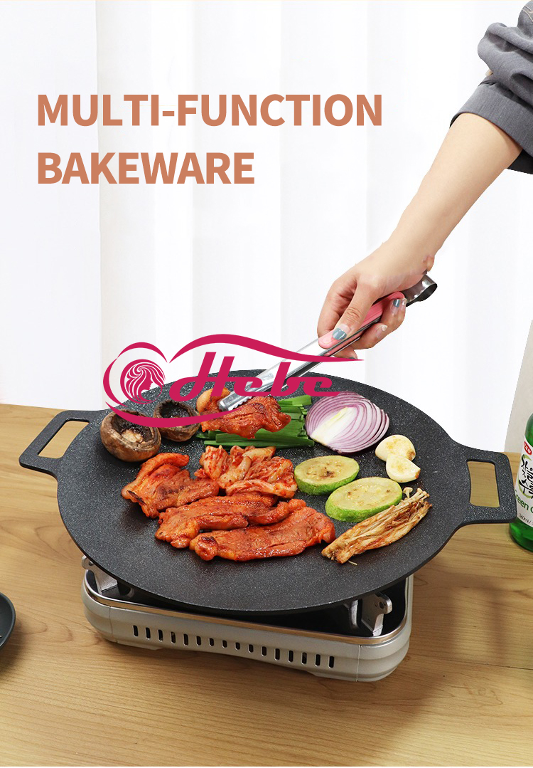 ถาดย่างบาร์บีคิวทรงกลม สไตล์เกาหลี ไม่ติดกระทะ กระทะเกาหลี ย่างเนย ปิ้งย่าง BBQ หมูกระทะ IH ...