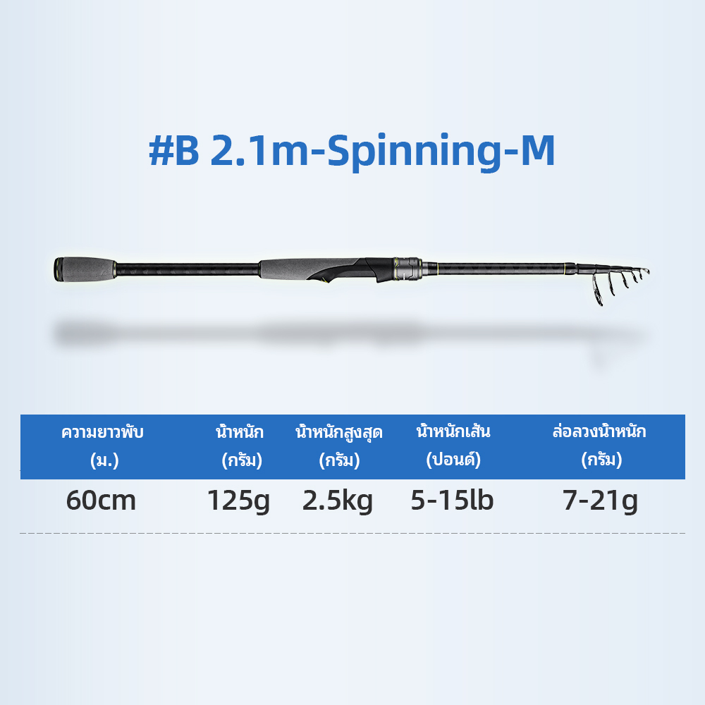 HANDING Magic Tour ด้วยพลังในการพกพาก้านประมงแบบพกพา 30 + 24 T สูงเสาตก ...