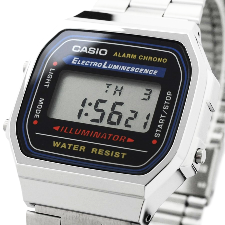Casio Digital นาฬิกาข้อมือผู้หญิง สีเงิน สายสแตนเลส รุ่น A168WA-1 ของ ...