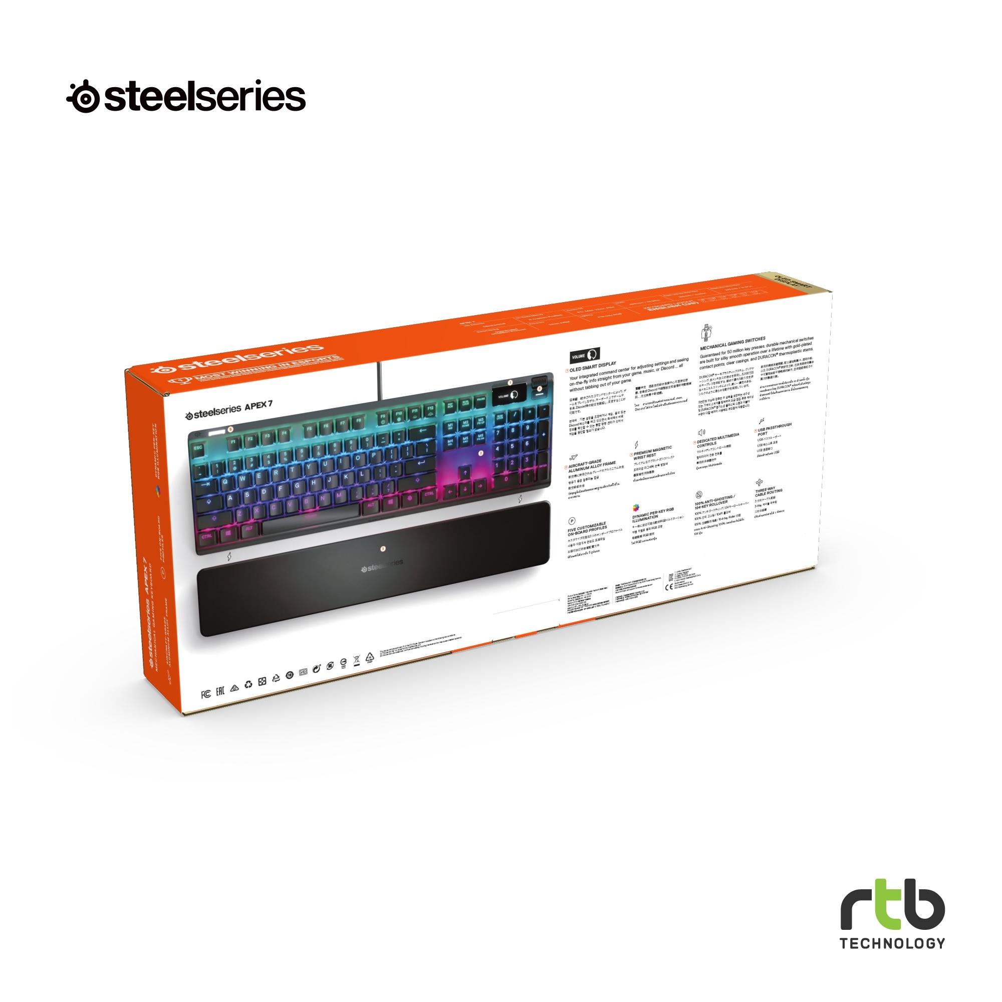 SteelSeries คีบอร์ดเกมมิ่ง RGB รุ่น Apex 7 (Keycap Thai) Red Switches ...