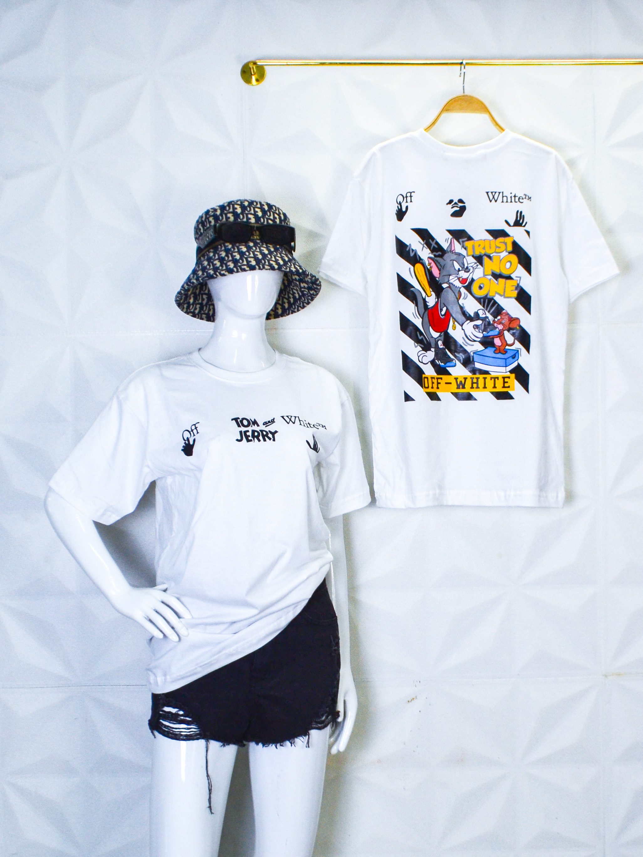 MuMu Store เสื้อยืดแขนสั้นคอกลม ลายเข้าใหม่ คอเล็กชั่นมาใหม่ เนื้อผ้าคอ ...