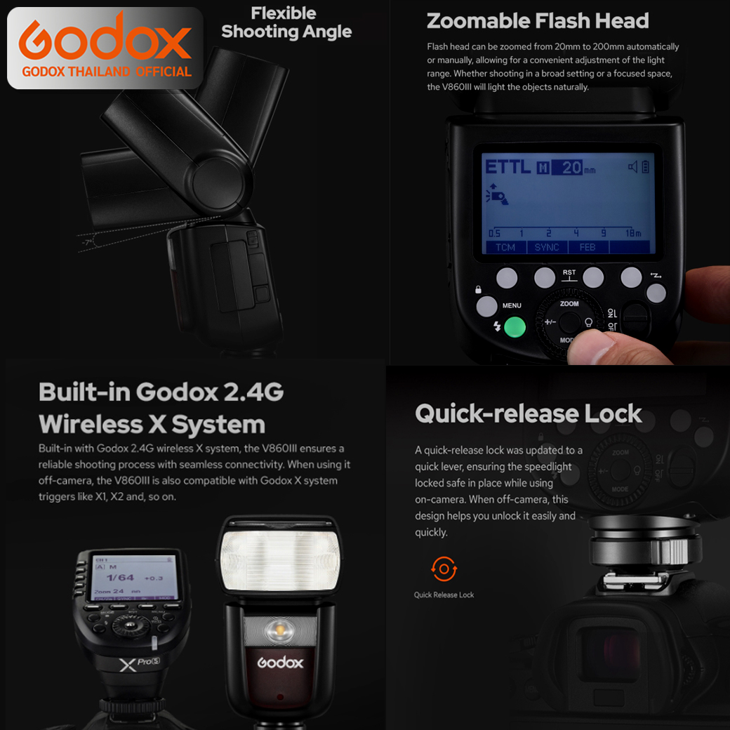 Godox Flash V860III TTL HSS 3000Mah - รับประกันศูนย์ Godox Thailand 2 ...