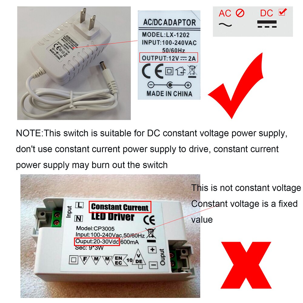 Touch Sensor Switch 12V Coil Spring Switch LED Dimmer Control Switch 5 ...