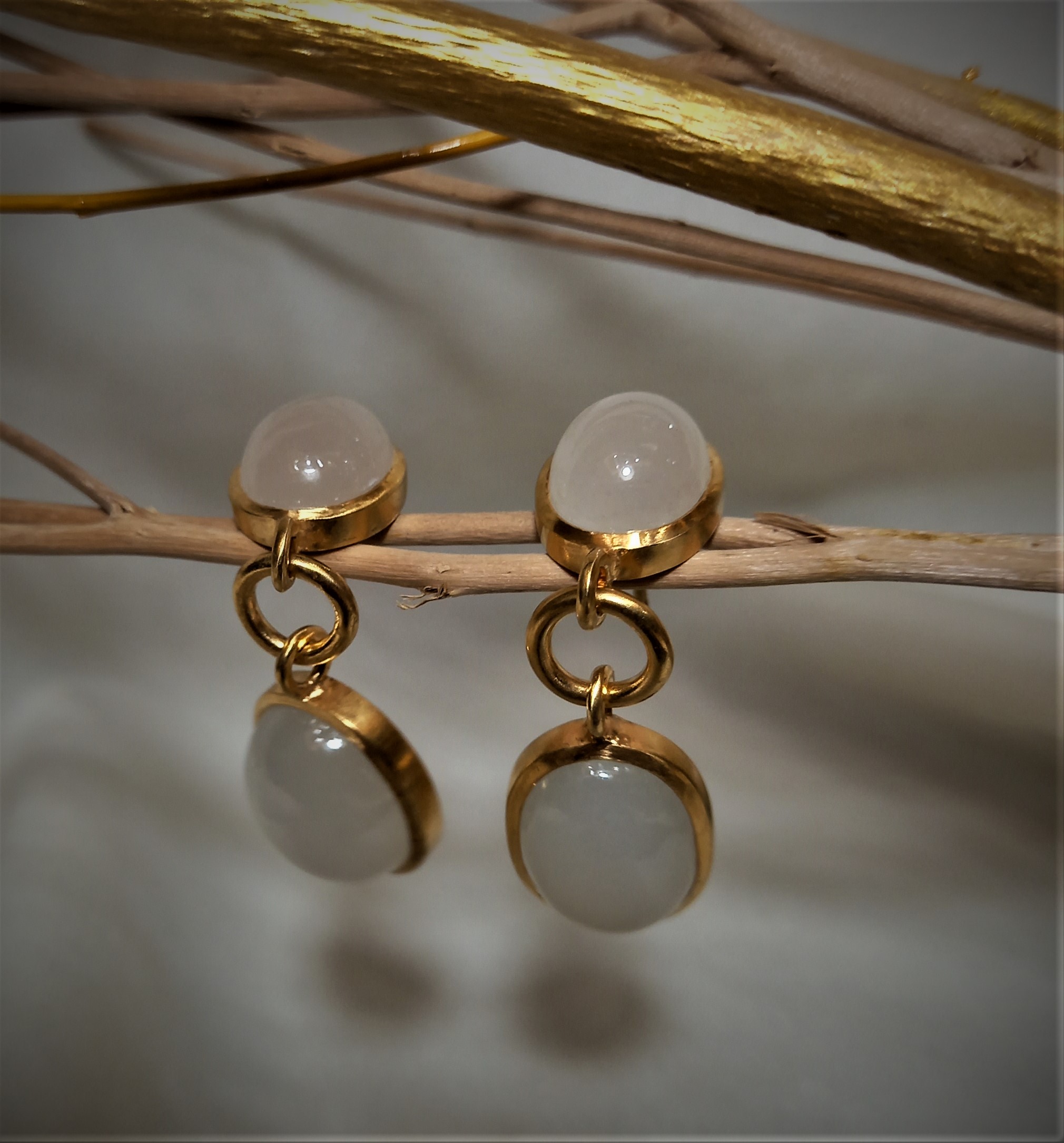 Double stone earrings 736 - ANTICOA - ThaiPick