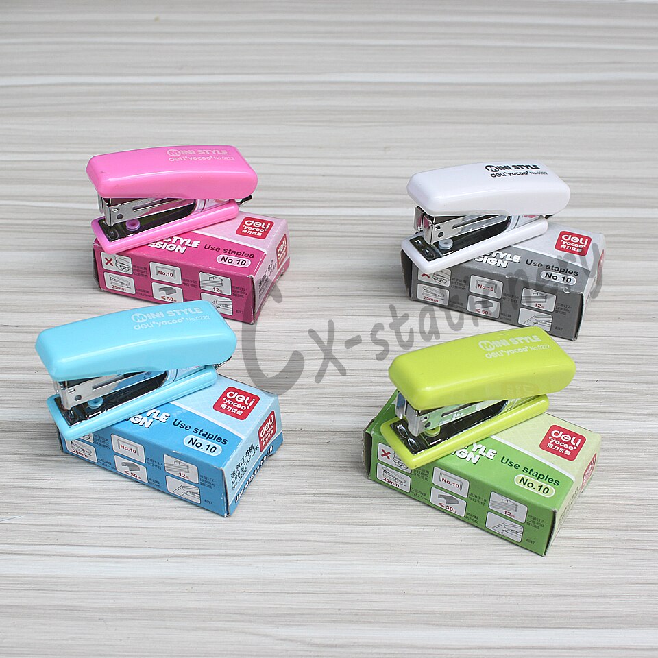 ที่เย็บกระดาษขนาดเล็ก Deli 0222 Mini Stapler No.10 คละสี 1 ชิ้น - zirieng - ThaiPick