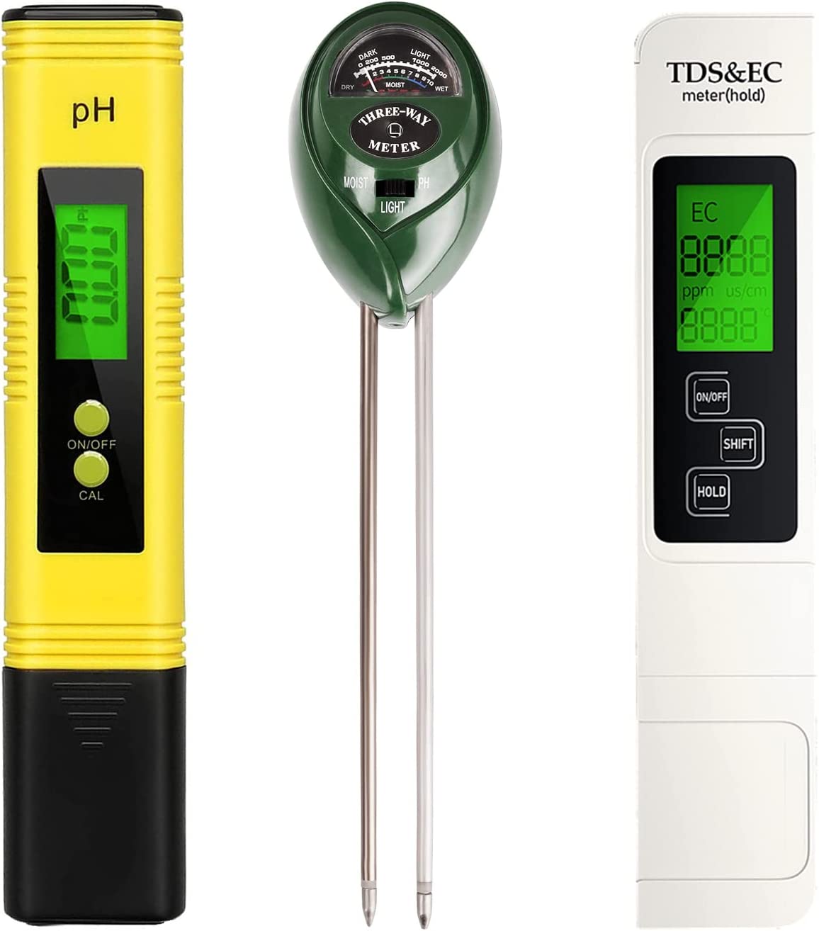 AmzFan PH Meter, 3 In 1 Garden Soil Test Kit, TDS PPM Meter,ชุดทดสอบดิน ...