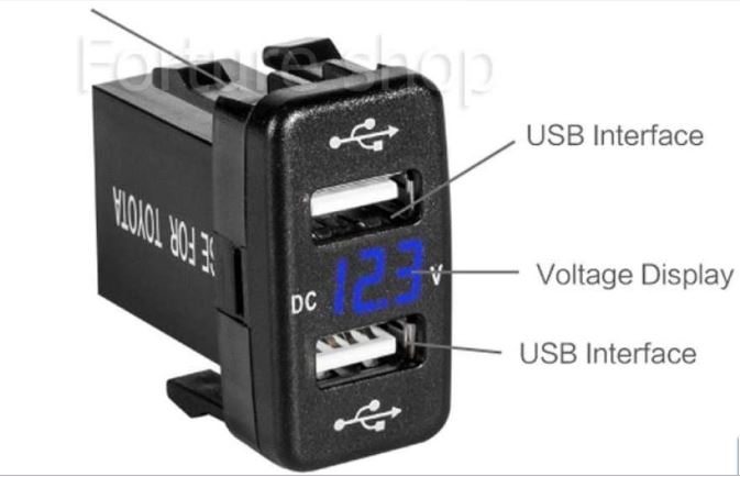 ช่องต่อ USB 2 ช่อง ตรงรุ่น TOYOTA (LED) สำหรับรถเก๋ง TOYOTA VIGO ตรง ...