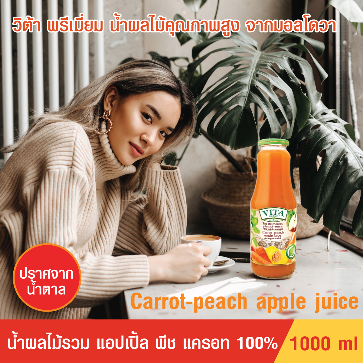 VITA Carrot-Peach Apple Juice 100% Premum Juice 1000 ml. from Moldova ...