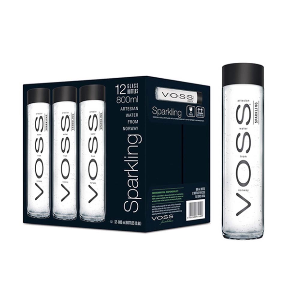 (3 ลัง=36 ขวด)Voss Sparkling Mineral Water Glass 800 ml. น้ำแร่ธรรมชาติ ...