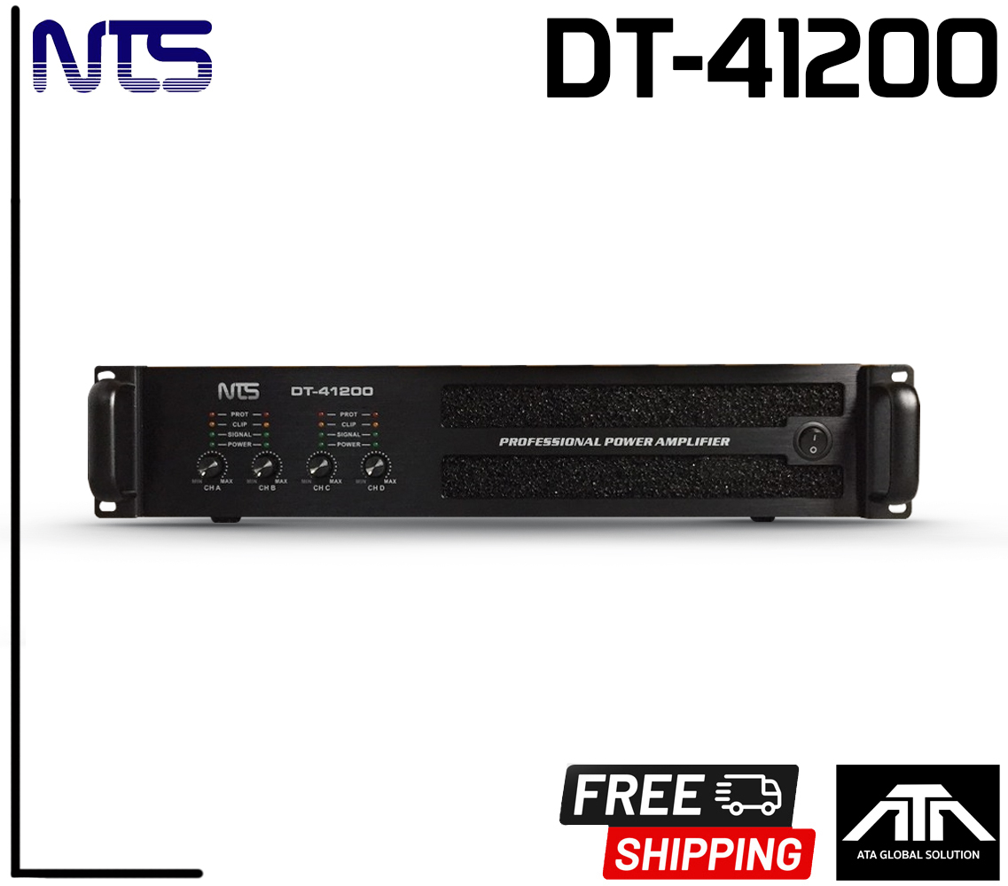 NTS DT-41200 poweramp 4CH เพาเวอร์แอมป์ เป็นพาวเวอร์ที่มี 4 ช่อง ขนาดความสูง 2U เป็นเครื่องขยาย ...