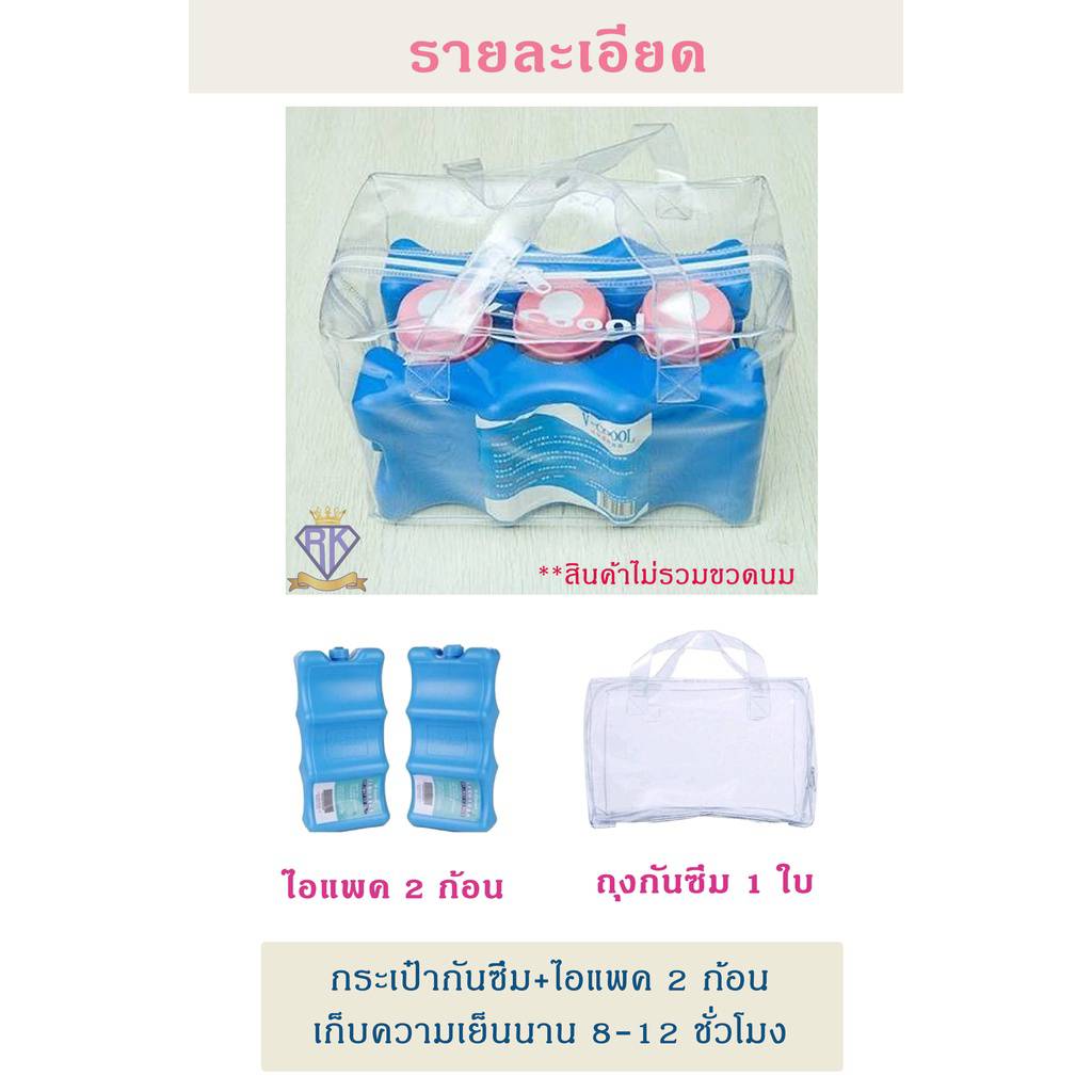 M007V-coool ไอซ์แพค แบบใส่ถุงนมขวดนม icepack น้ำแข็งเทียม ไอซ์เจลวีคูล ถุงกันซึม ป้องกันน้ำซึม ...