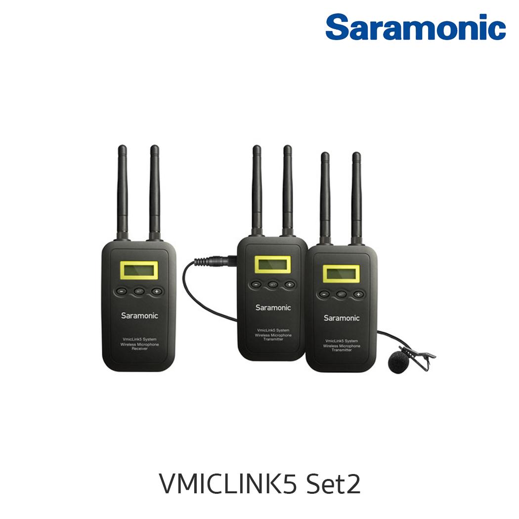 Saramonic VmicLink5 RX+TX+TX Camera-Mount Digital Wireless Microphone ...