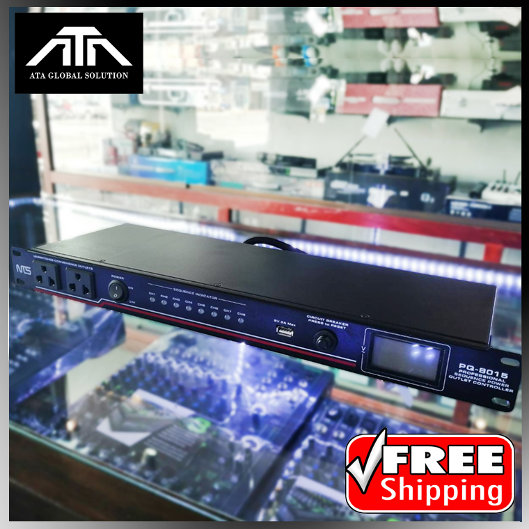 NTS : PQ-8015 Sequence Power Distributor ปลั๊กไฟติดแร็ค (แถมฟรี หลอกไฟ LED 2 ชิ้น) - ATA GLOBAL ...