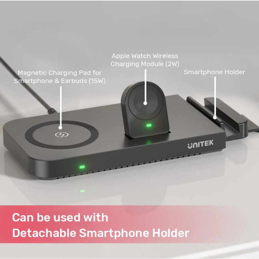 UNITEK สายชาร์จ MagMighty COMBO 6 6-in-1 Wireless Charging Pad for ...