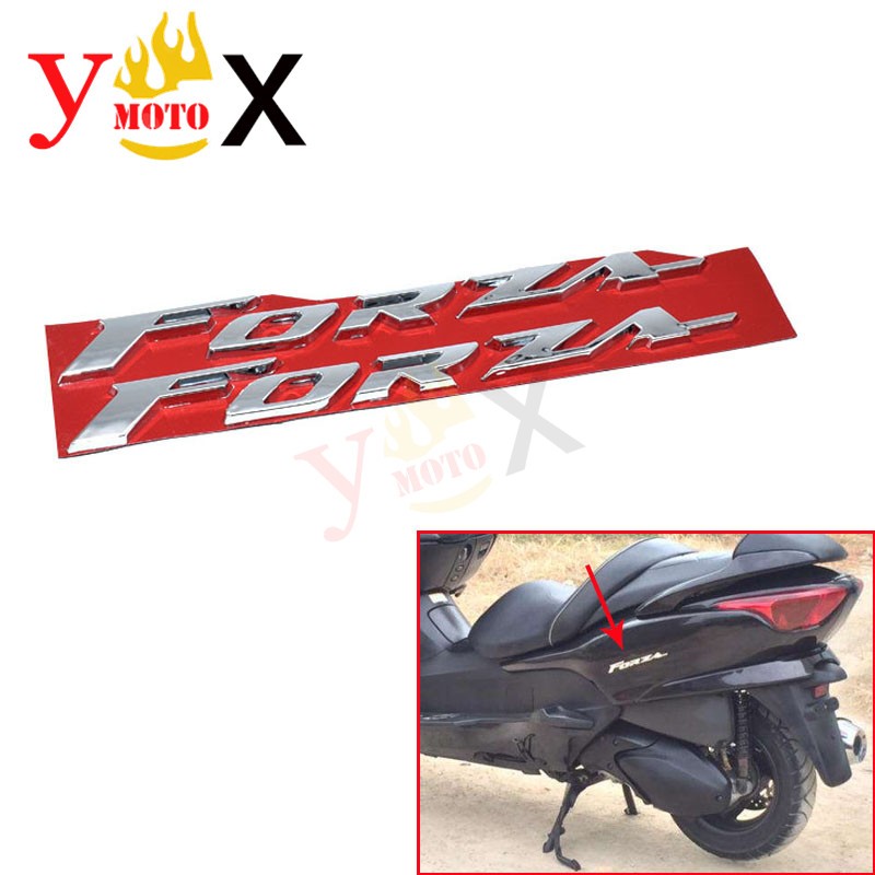 FORZA Chrome Scooter Motorcycle 3M ABS 3D Emblem Side Fairing Sticker ...