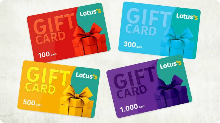 บัตรโลตัส มูลค่า 100 บาท Gift Card Lotus บัตรเงินสดโลตัส ไม่มีวัน ...