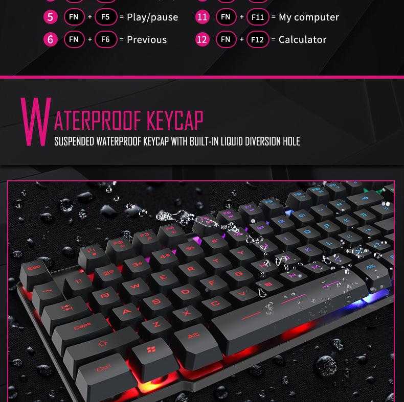 AK-600ใหม่ คีย์บอร์ด คีย์บอร์ดเกม แป้นพิมพ์ กันน้ำ new gaming keyboard ...