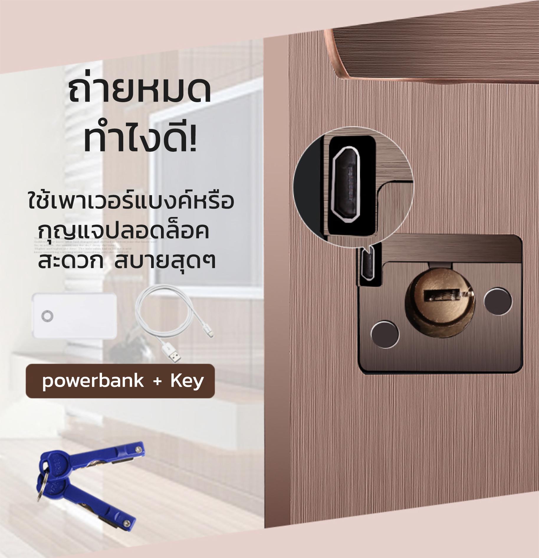 Ailida Digital Door Lock รุ่น smart lock169 (สแกนนิ้วมือ รหัส คีย์การ์ด ...