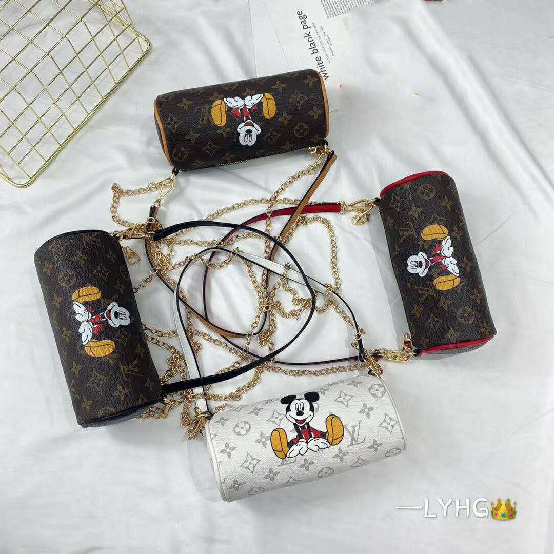 2020 LV MICKEY ร้อนใหม่กระเป๋าสะพายไหล่เดี่ยวเอียงรูปแบบคลาสสิกน่ารักมิ ...