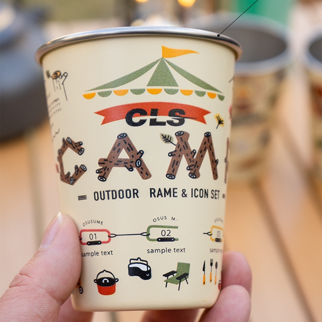 แก้วดื่มน้ำCLS ขนาด350ml. แก้วน้ำสแตนเลสขนาดเล็ก สแตนเลส304 สำหรับแคมป์ปิ้ง SET 4ใบ พร้อมถุงผ้า ...