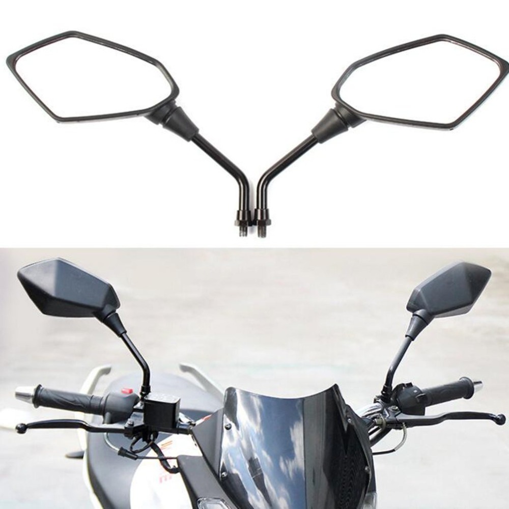 Universal 2pcs Motorcycle Big Size Rear View Mirror Black Motorcycle