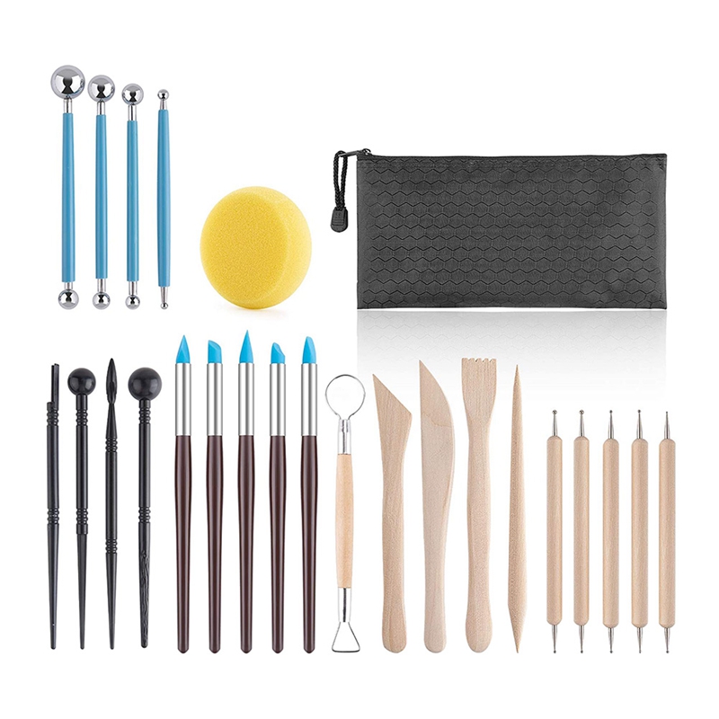 25PCS Ceramic Clay Tools,Polymer Sculpting Tools,Ball Stylus Dotting ...
