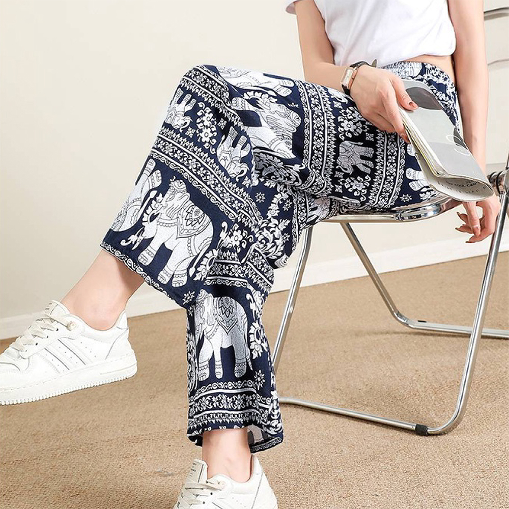 Thai Elephant Print Boho Harem Yoga Pants Pant from Bangkok Thailand ...