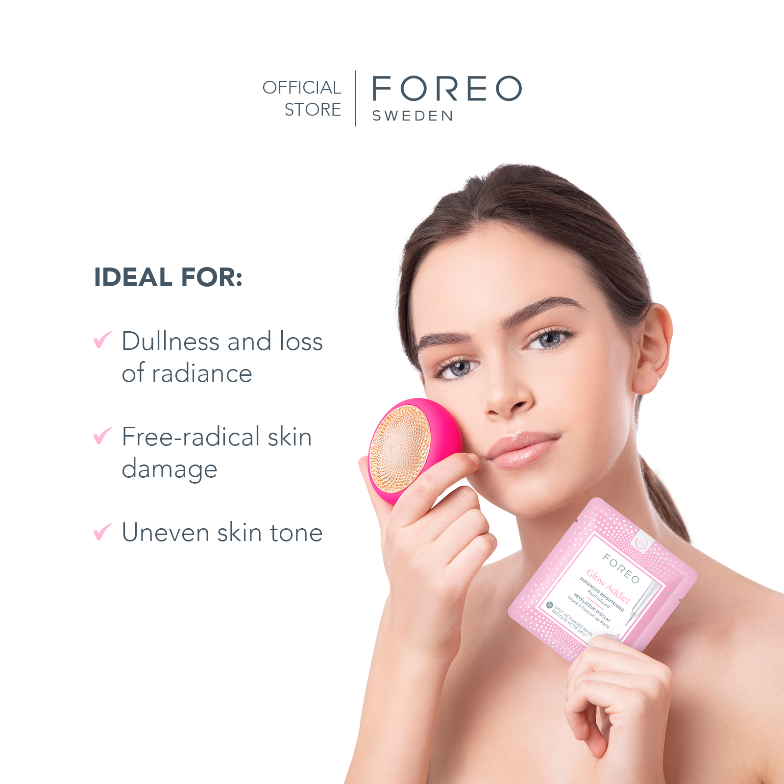 FOREO UFO Masks Glow Addict x 6 ฟอริโอ้ ยูเอฟโอมาส์ก สูตรเพื่อผิว ...