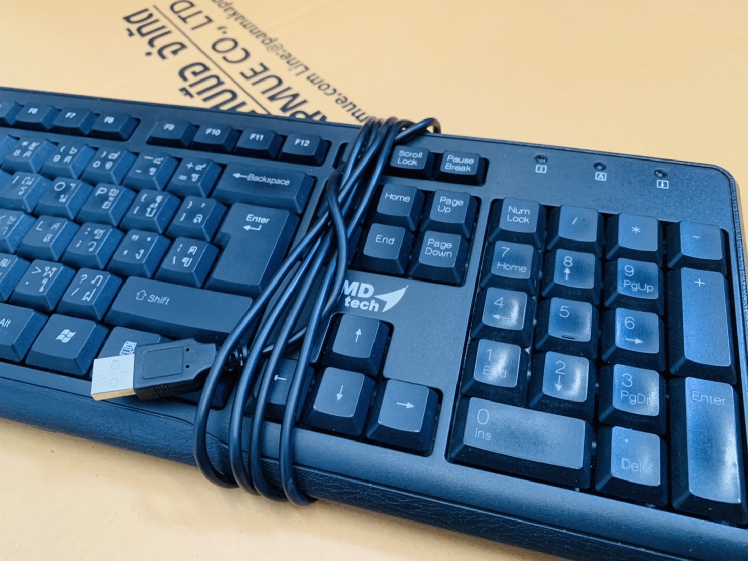 Keyboard MD-TECH (KB-672) Black แถม เม้าส์ - สาย USB พร้อมใช้งานมี ...