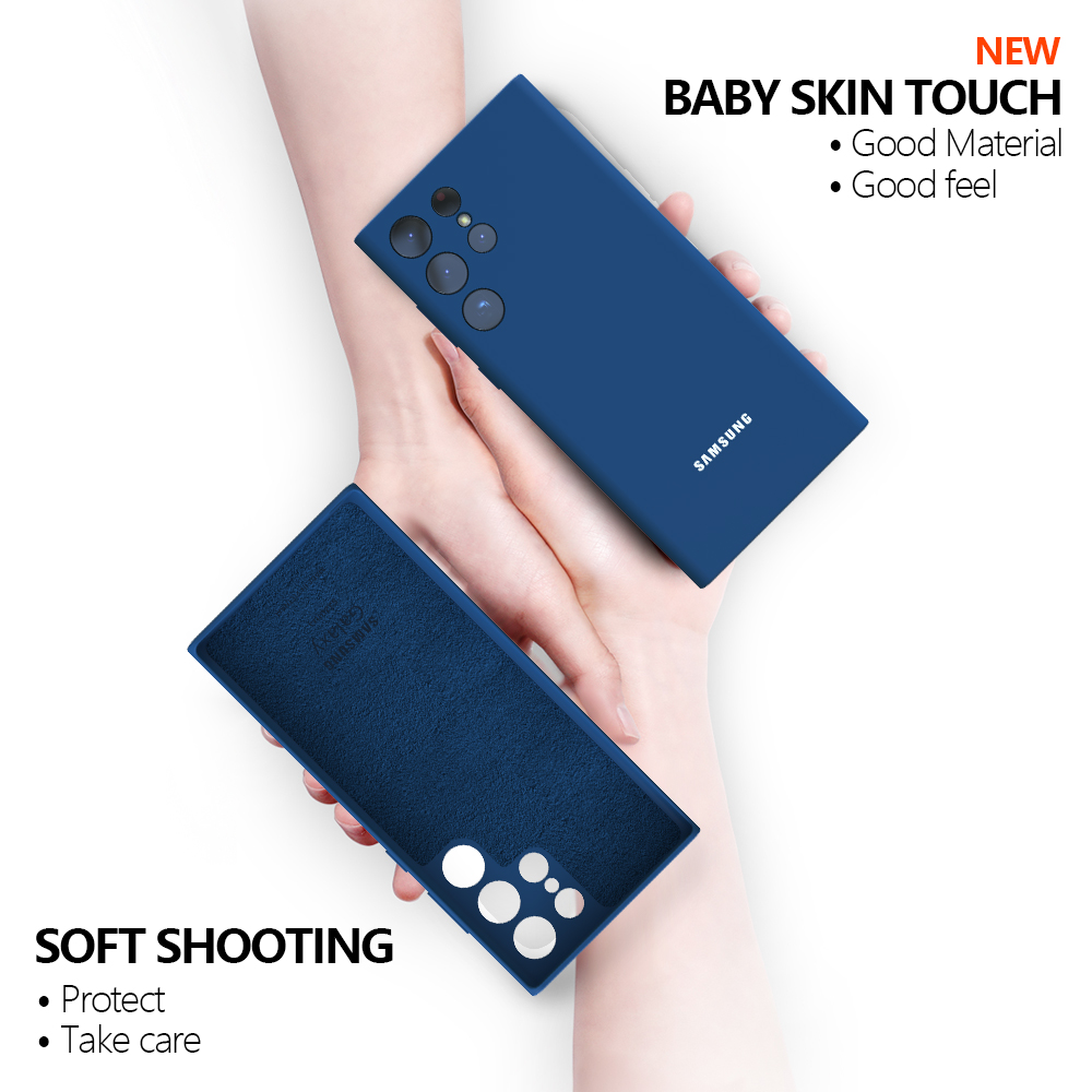 For Samsung Galaxy S22 Ultra Case High Quality Silky Silicone Cover ...