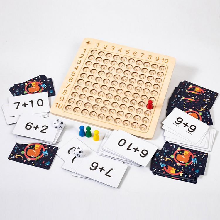 Wooden Math Multiplication Board Multiplication Table Game Fidgets Math ...