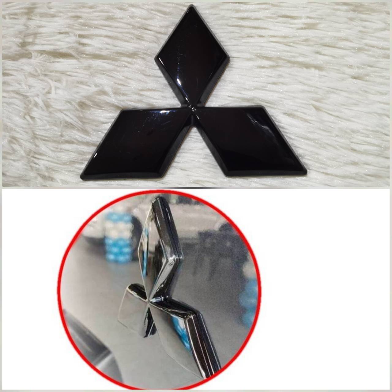 ครอบโลโก้มิตซูบิชิ ฝากระโปรงท้ายรถไทรทัน ปี2005-2022 สีดำเงา1 ชิ้น #ตรา ...