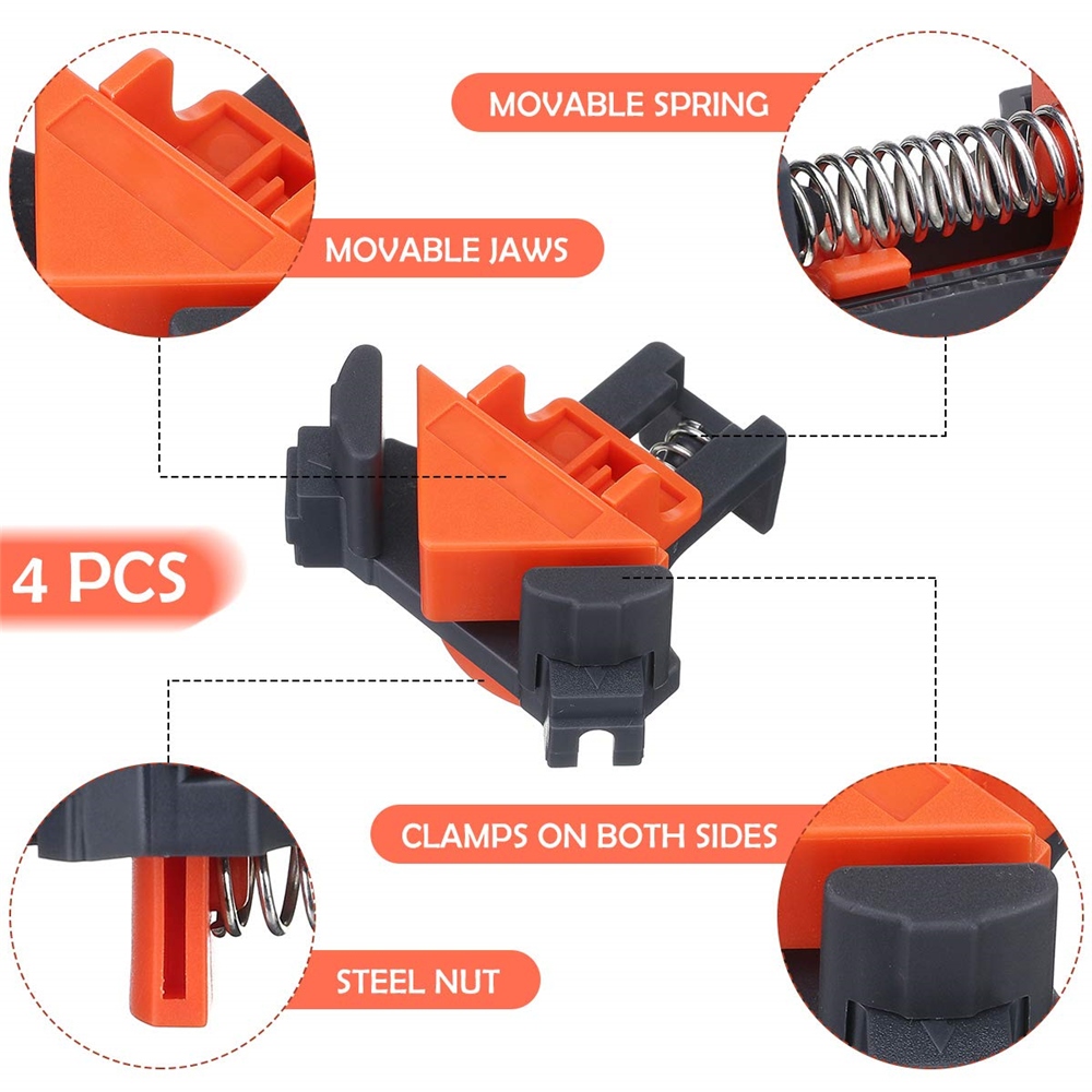 4pcs Right Angle Clamp 90 Degree Woodworking Clamps Bar Pictures Fixing ...