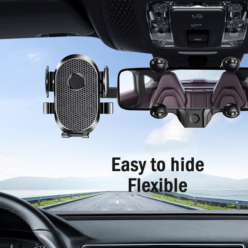 Yert ที่ยึดโทรศัพท์ในรถยนต์หมุนได้360 °,ที่ยึดกระจกมองหลังในรถยนต์แบบ ...