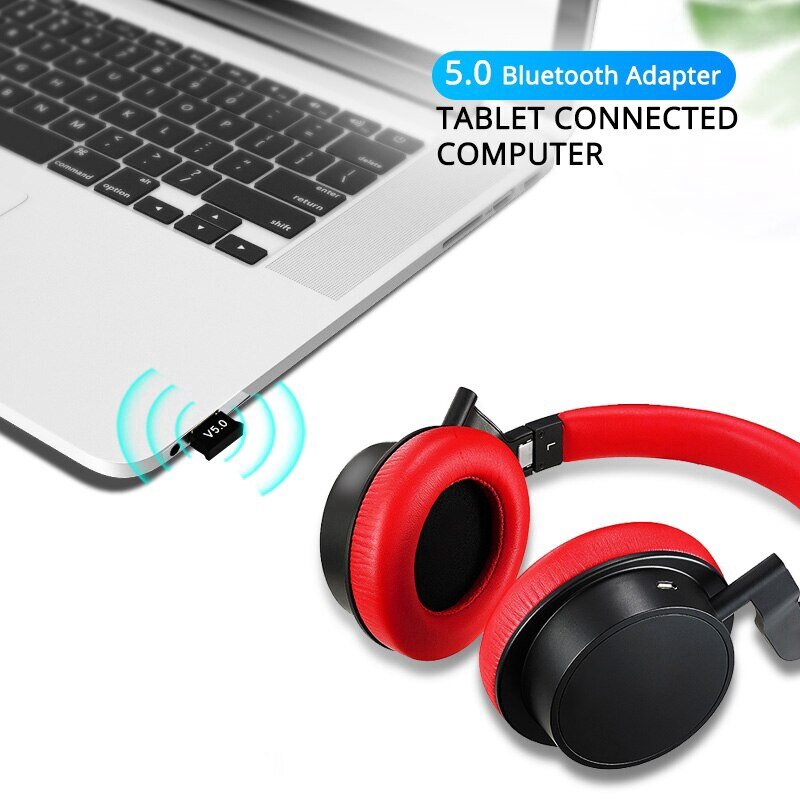 ตัวรับสัญญาณบลูทูธ 5.0 Mini USB Bluetooth V5.0 สีดำ 2 in 1 Bluetooth ...