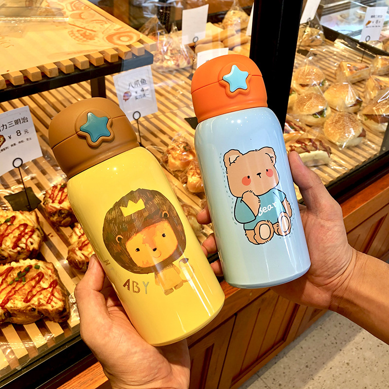 กระติกน้ำสแตนเลสเก็บความร้อน-เย็นแบบยกดื่ม ขวดสุญญากาศ ขนาด 400 ml - SunnyLife - ThaiPick